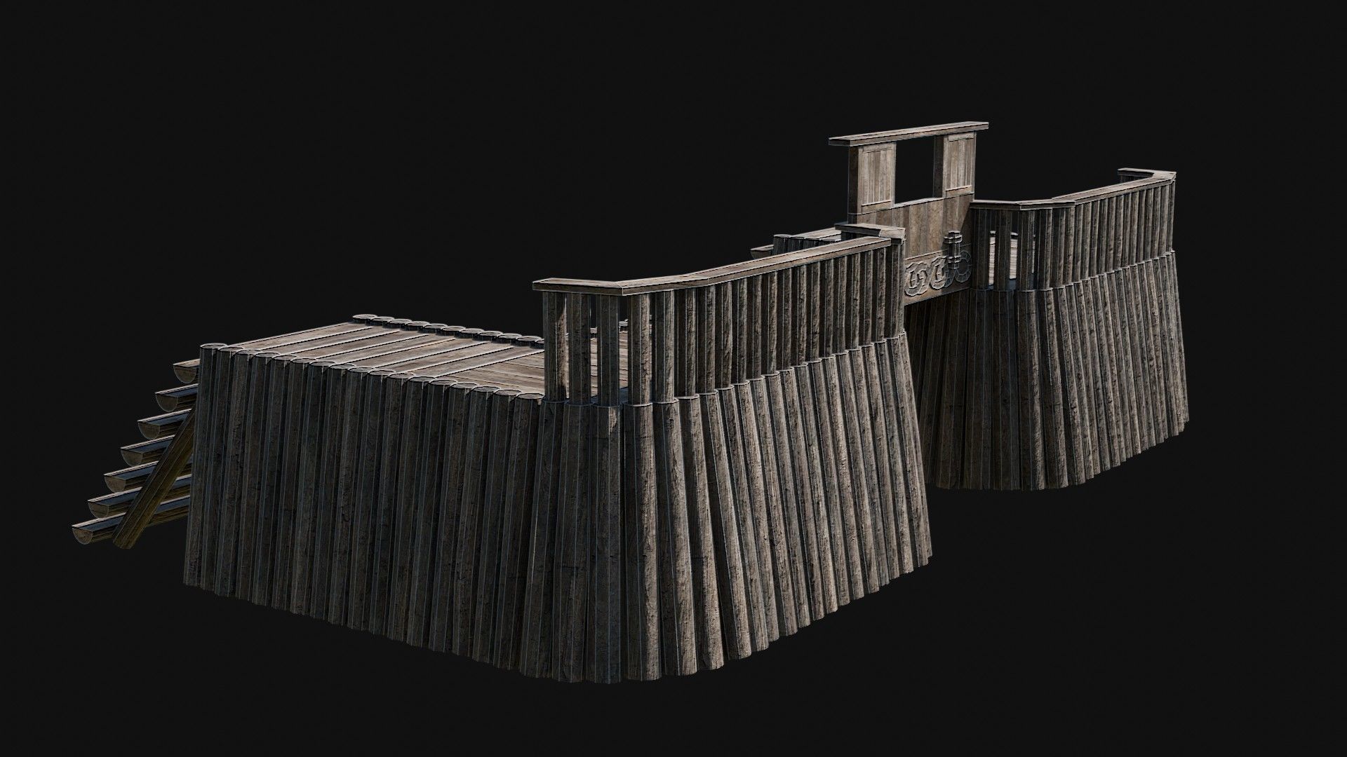 3D model VIKING NORSE WALLS WATCHTOWER TOWER GATE MEDIEVAL COLLECTION ...