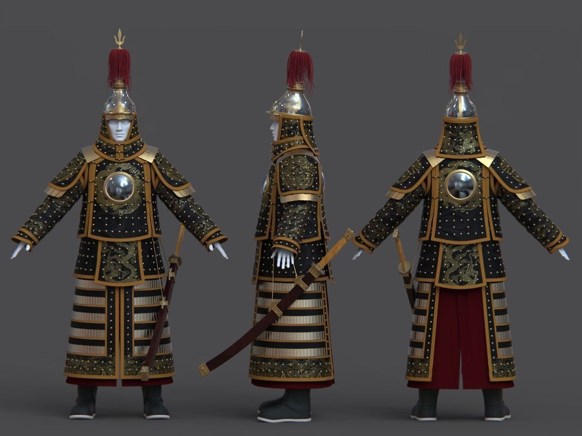 12-Ancient Chinese Armor-Qing dynasty 3D model | CGTrader