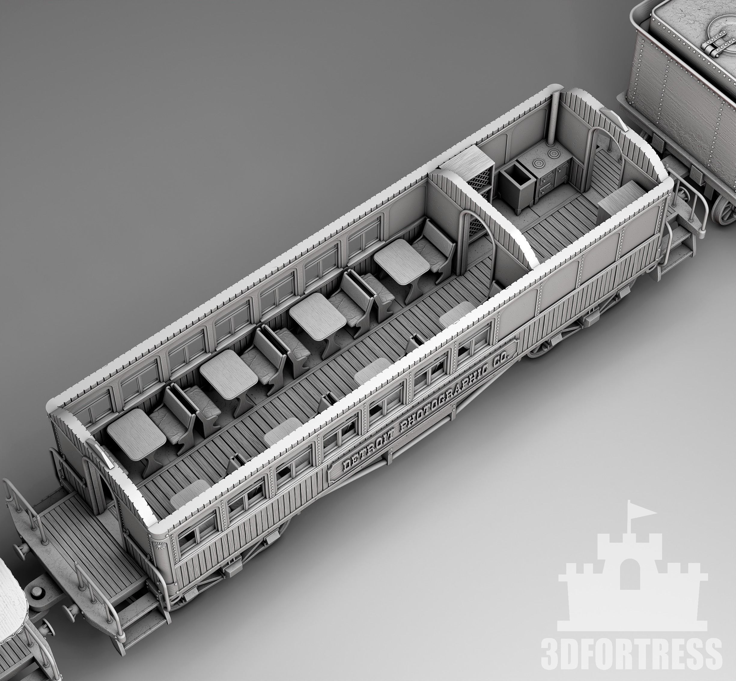 steam train remake 3D model 3D printable | CGTrader