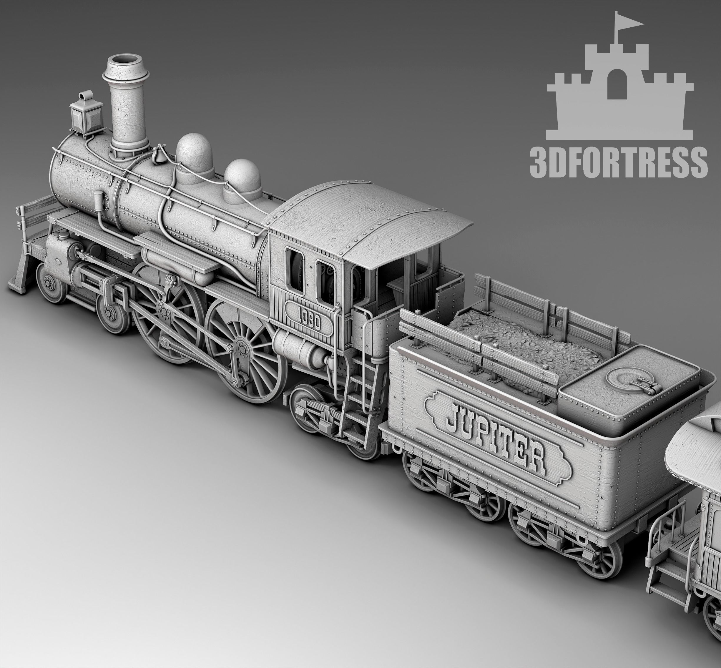 steam train remake 3D model 3D printable | CGTrader