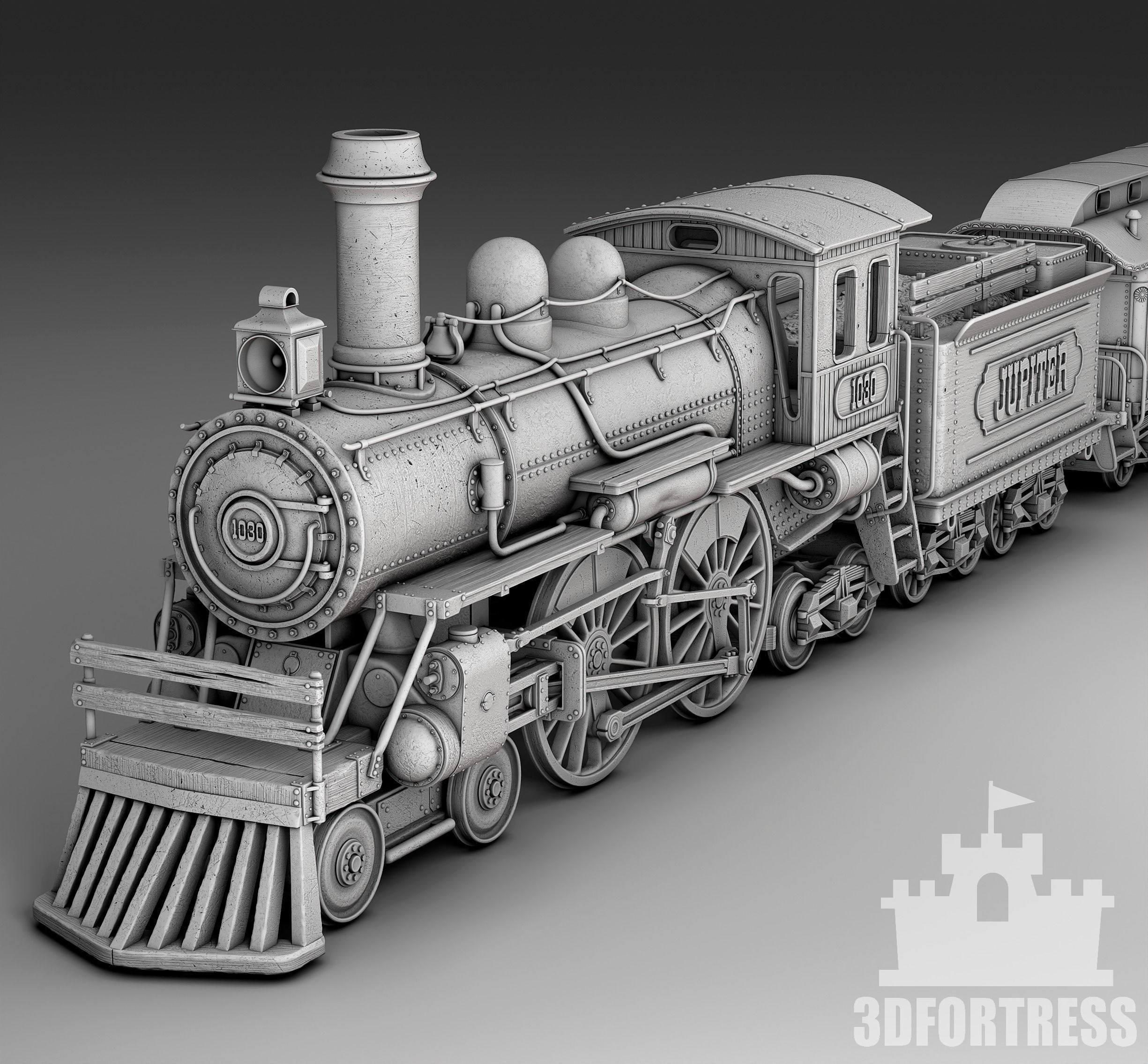 steam train remake 3D model 3D printable | CGTrader