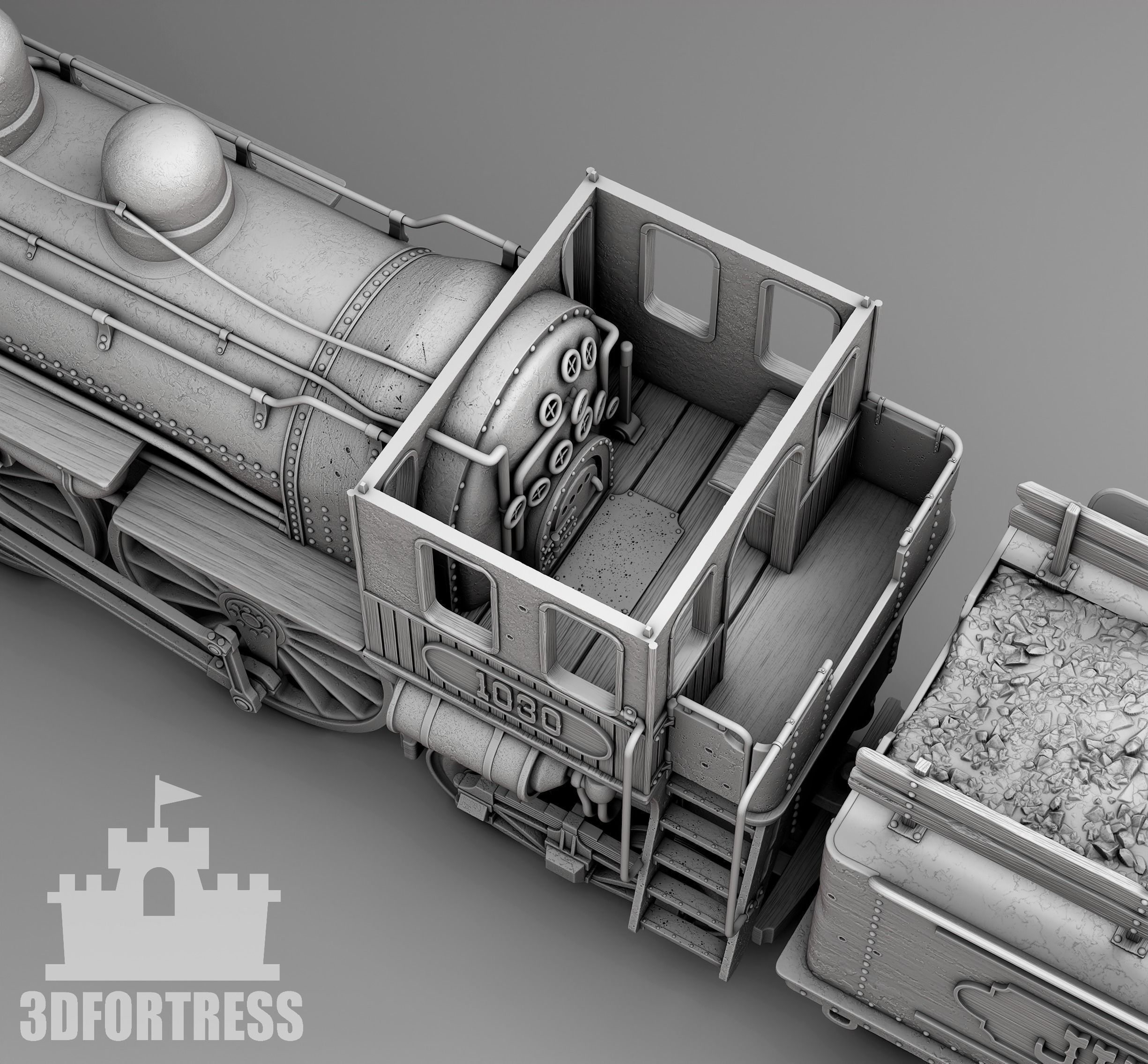steam train remake 3D model 3D printable | CGTrader