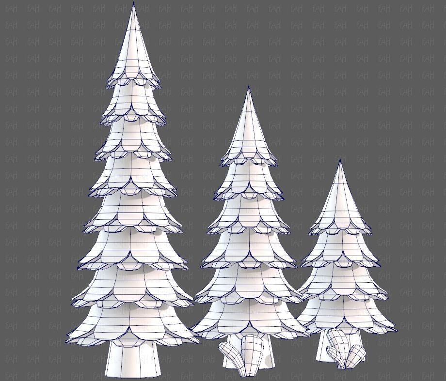 3D model Trees Cartoon V60 VR / AR / low-poly | CGTrader