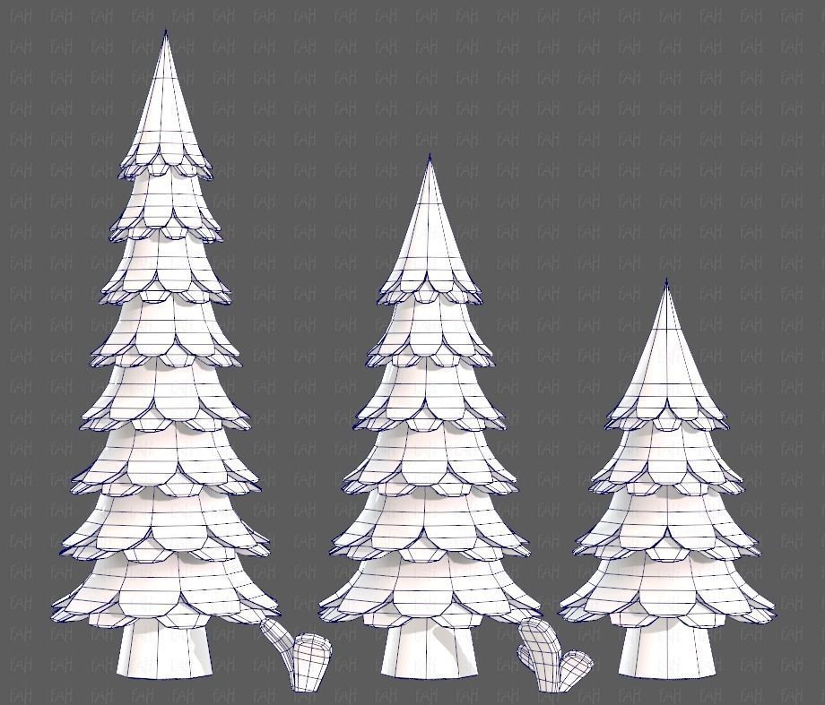 3D model Trees Cartoon V60 VR / AR / low-poly | CGTrader