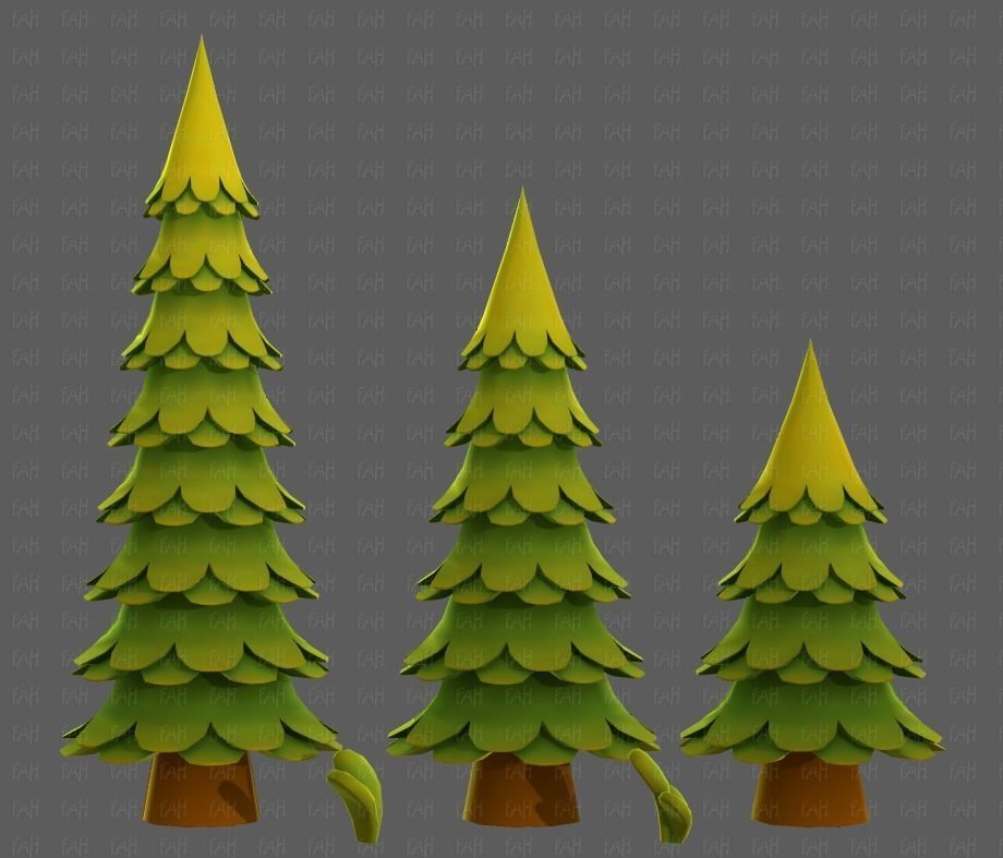 3D model Trees Cartoon V60 VR / AR / low-poly | CGTrader