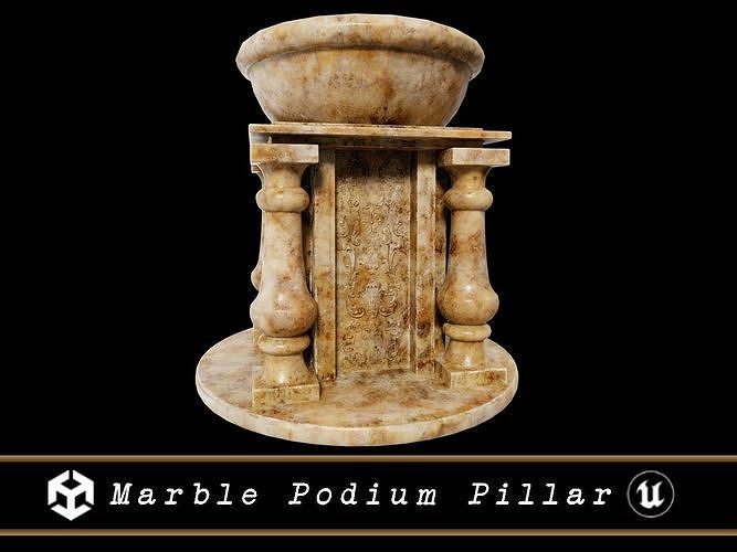 3D model Marble Podium Pillar VR / AR / low-poly | CGTrader