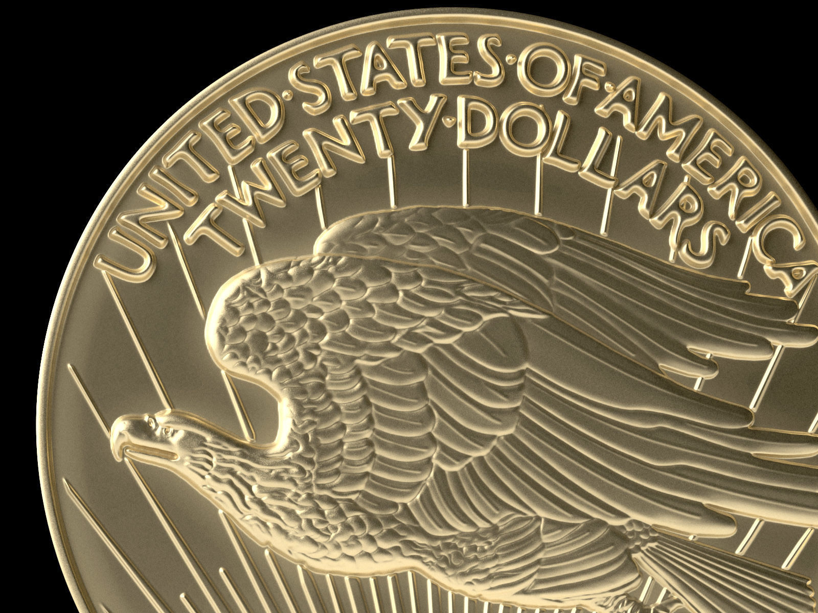 Gold Coin Twenty Dollar 3D model | CGTrader