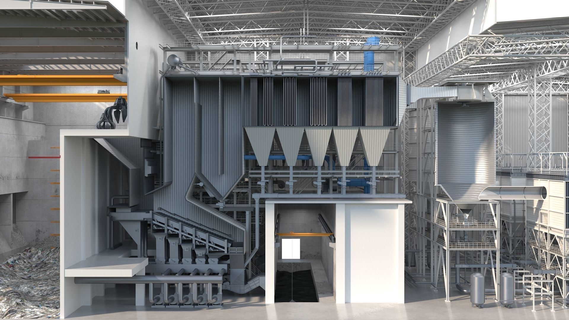 waste incineration plant 3D model | CGTrader
