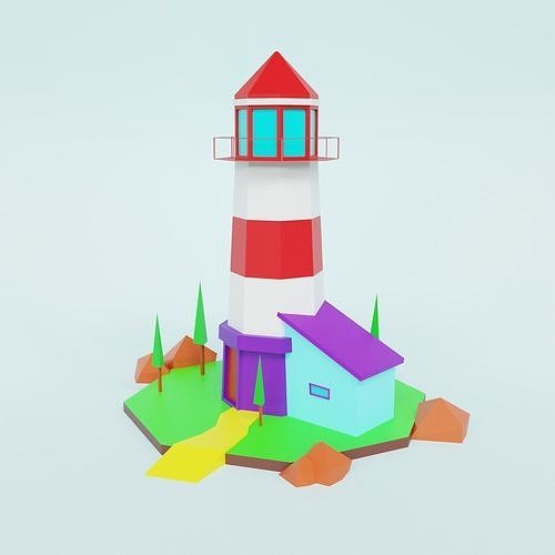 Free Low Poly Lighthouse 3D Model free VR / AR / low-poly 3D model | CGTrader