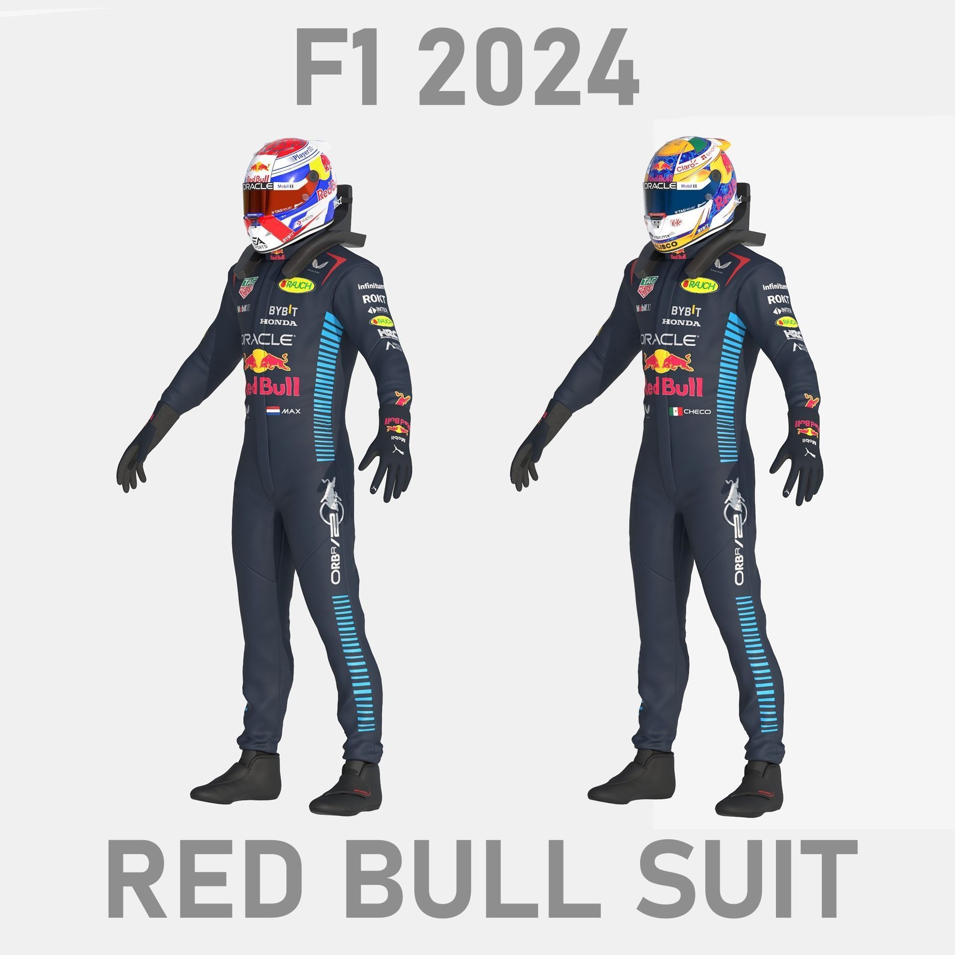 3D model F1 Red Bull Suit 2024 VR / AR / low-poly | CGTrader