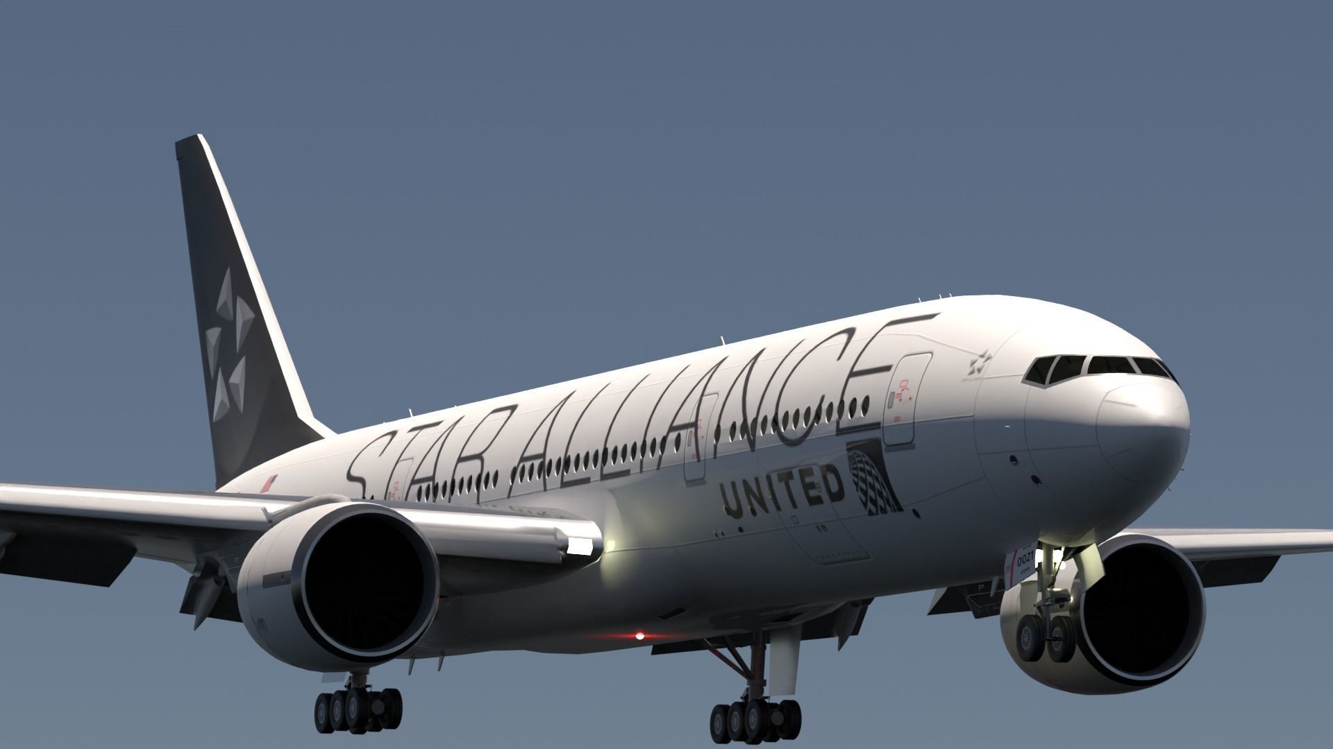 ANIMATED Boeing 777-200ER - United Airlines Star Alliance Livery 3D ...