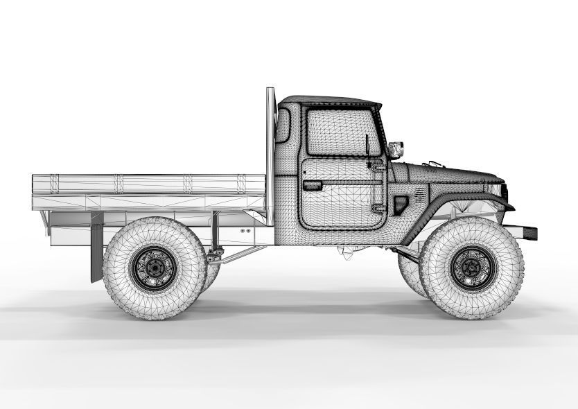 Toyota Fj45 with Flatbed 1980 3D model | CGTrader