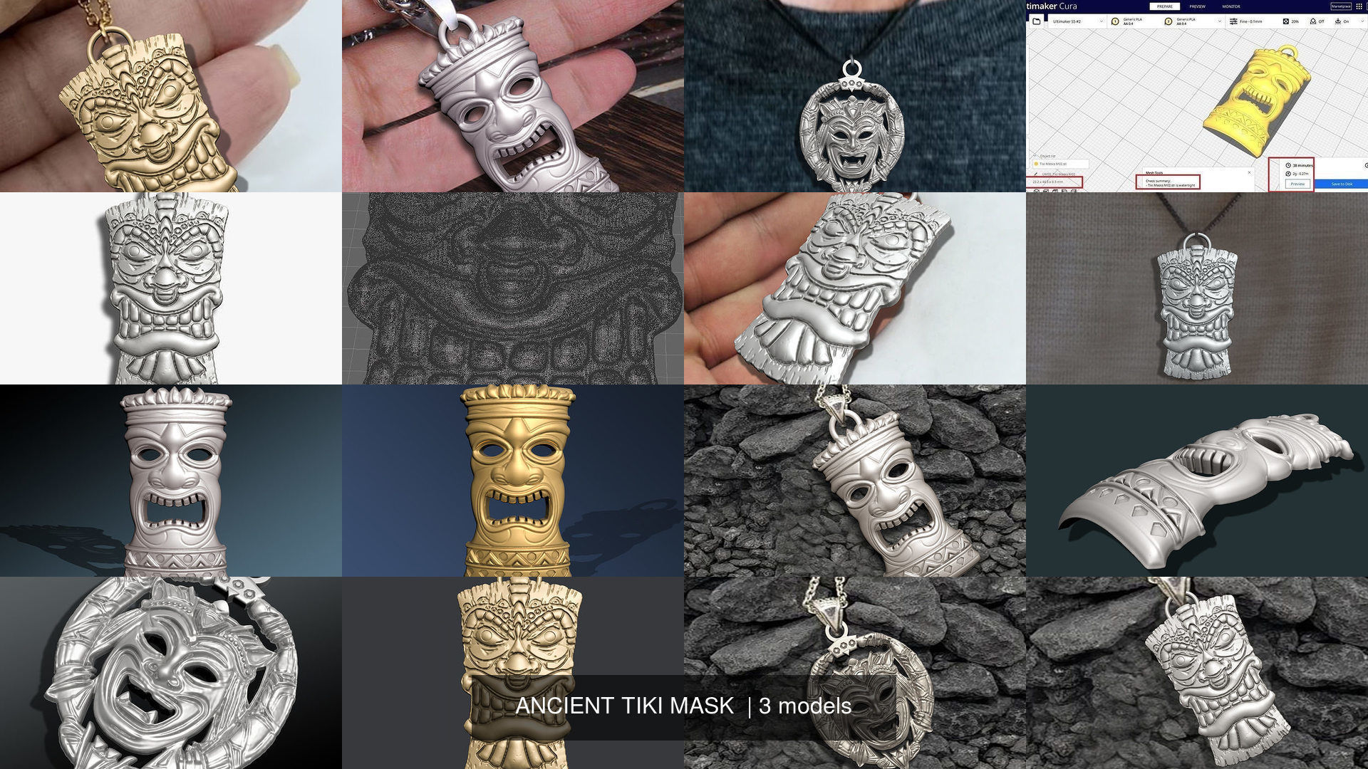 ANCIENT TIKI MASK 3D Model Collection 3D printable | CGTrader