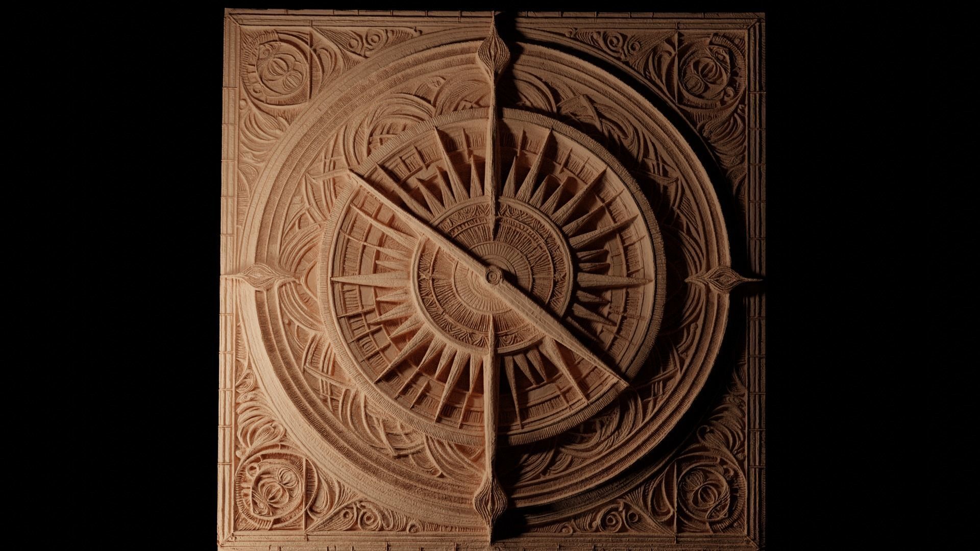 Sundial CNC 3d Print High Relief Sand Casting 3D model 3D printable ...