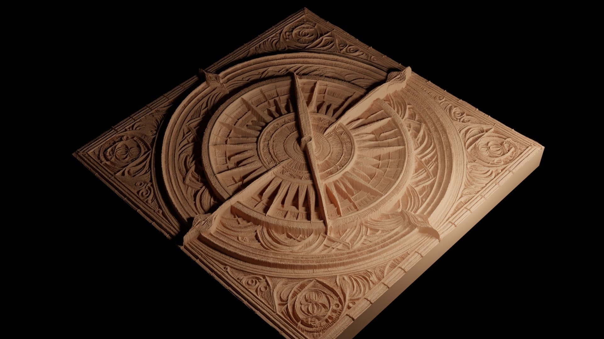 Sundial CNC 3d Print High Relief Sand Casting 3D model 3D printable ...