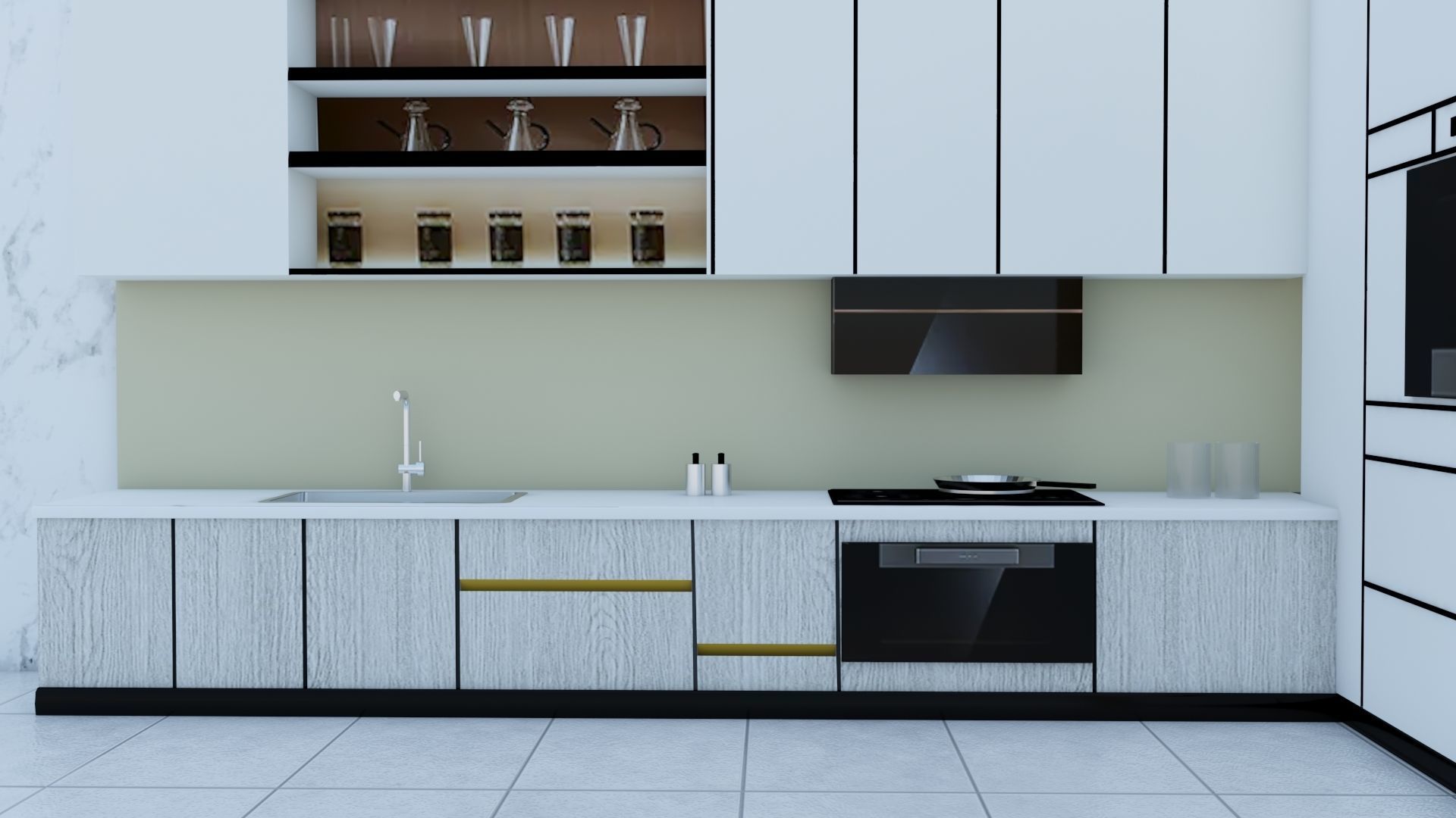 3D Kitchen L Shape 3D model | CGTrader