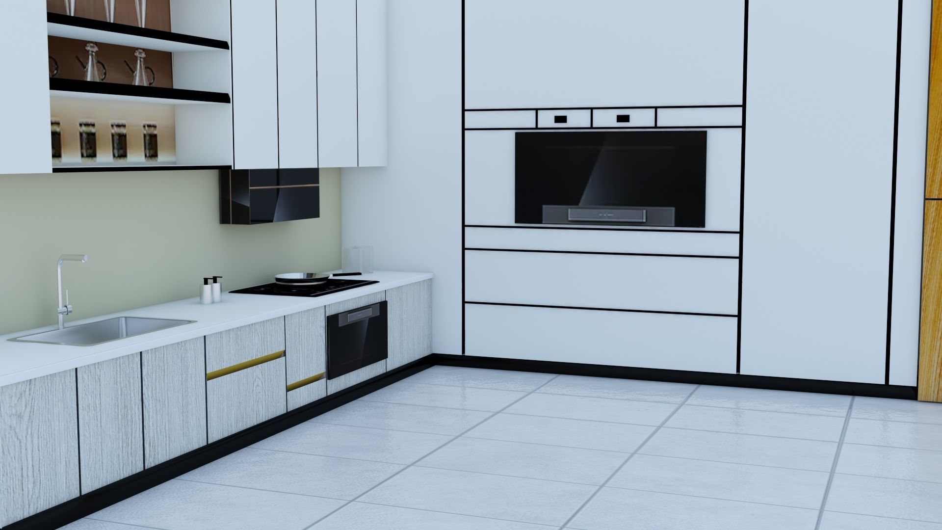 3D Kitchen L Shape 3D model | CGTrader