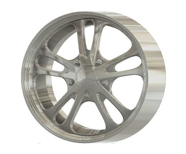 Custom Billet Style Rims Front and Rear for scale Model Cars 3D model ...