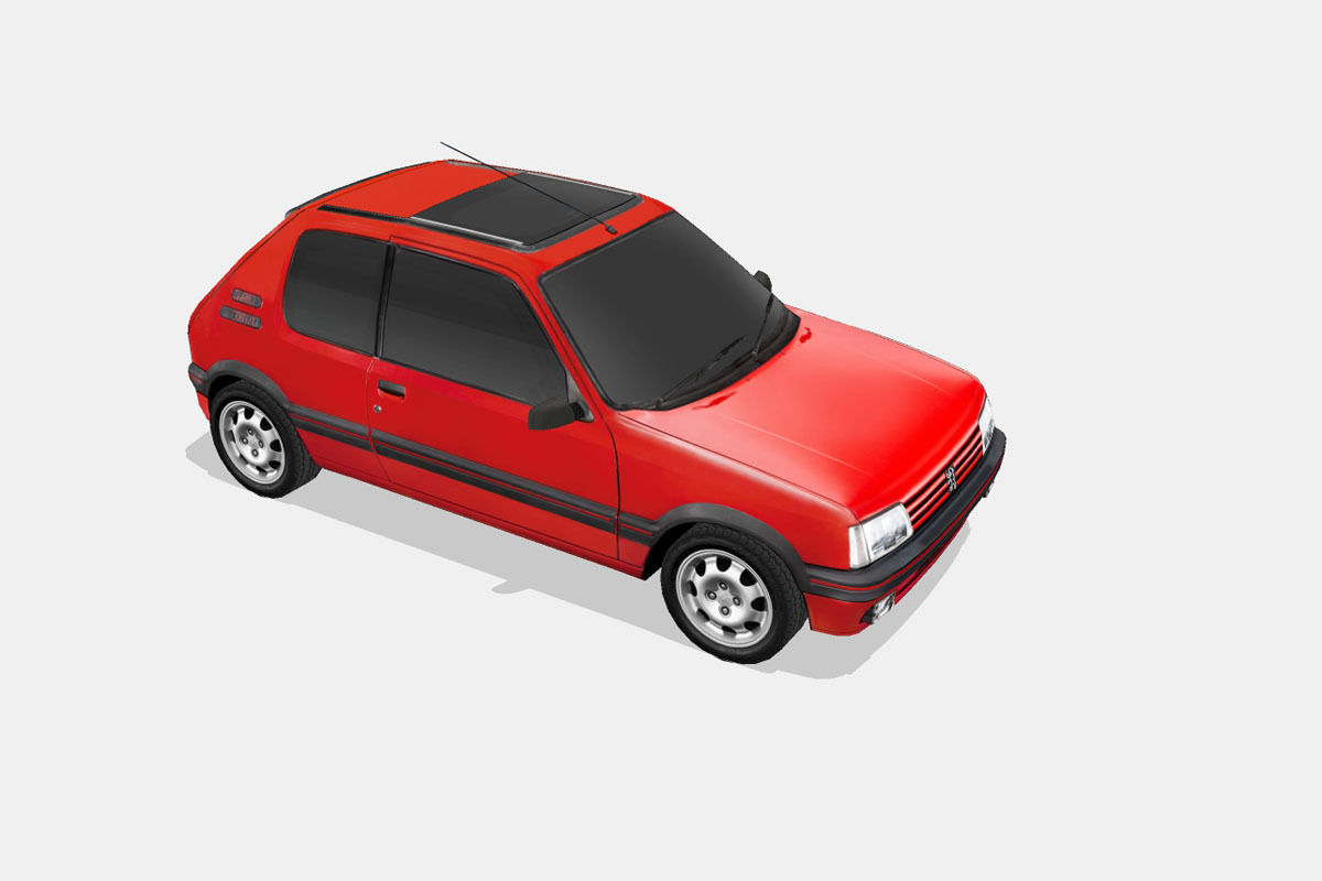 3D model Peugeot 205 GTI 1986 VR / AR / low-poly | CGTrader
