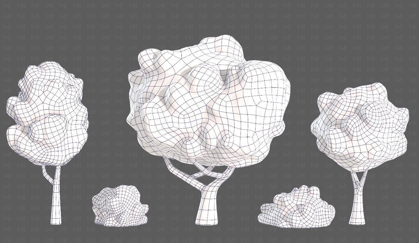 3D model Trees Cartoon V61 VR / AR / low-poly | CGTrader