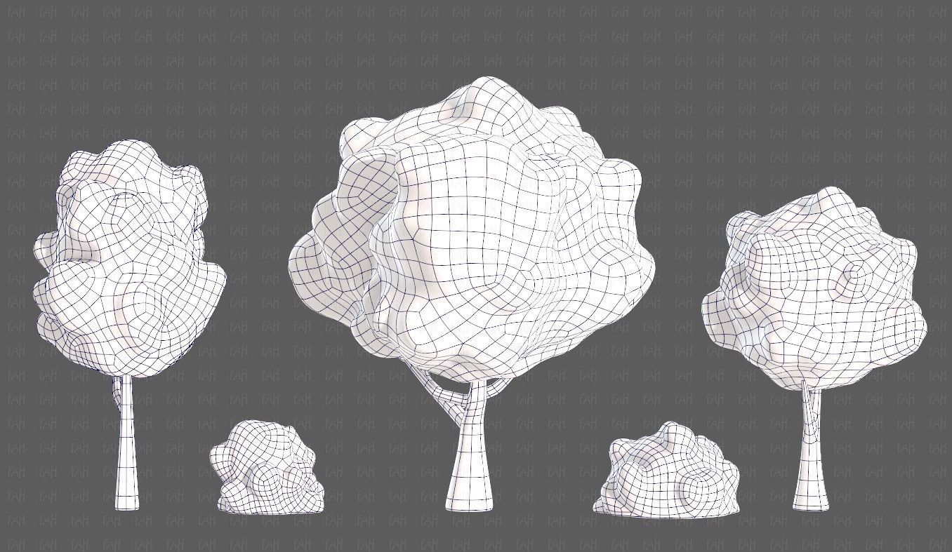 3D model Trees Cartoon V61 VR / AR / low-poly | CGTrader