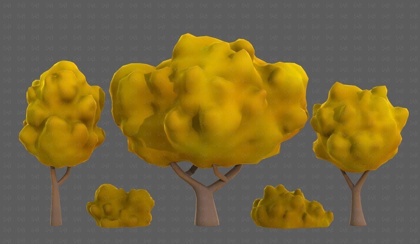3D model Trees Cartoon V61 VR / AR / low-poly | CGTrader