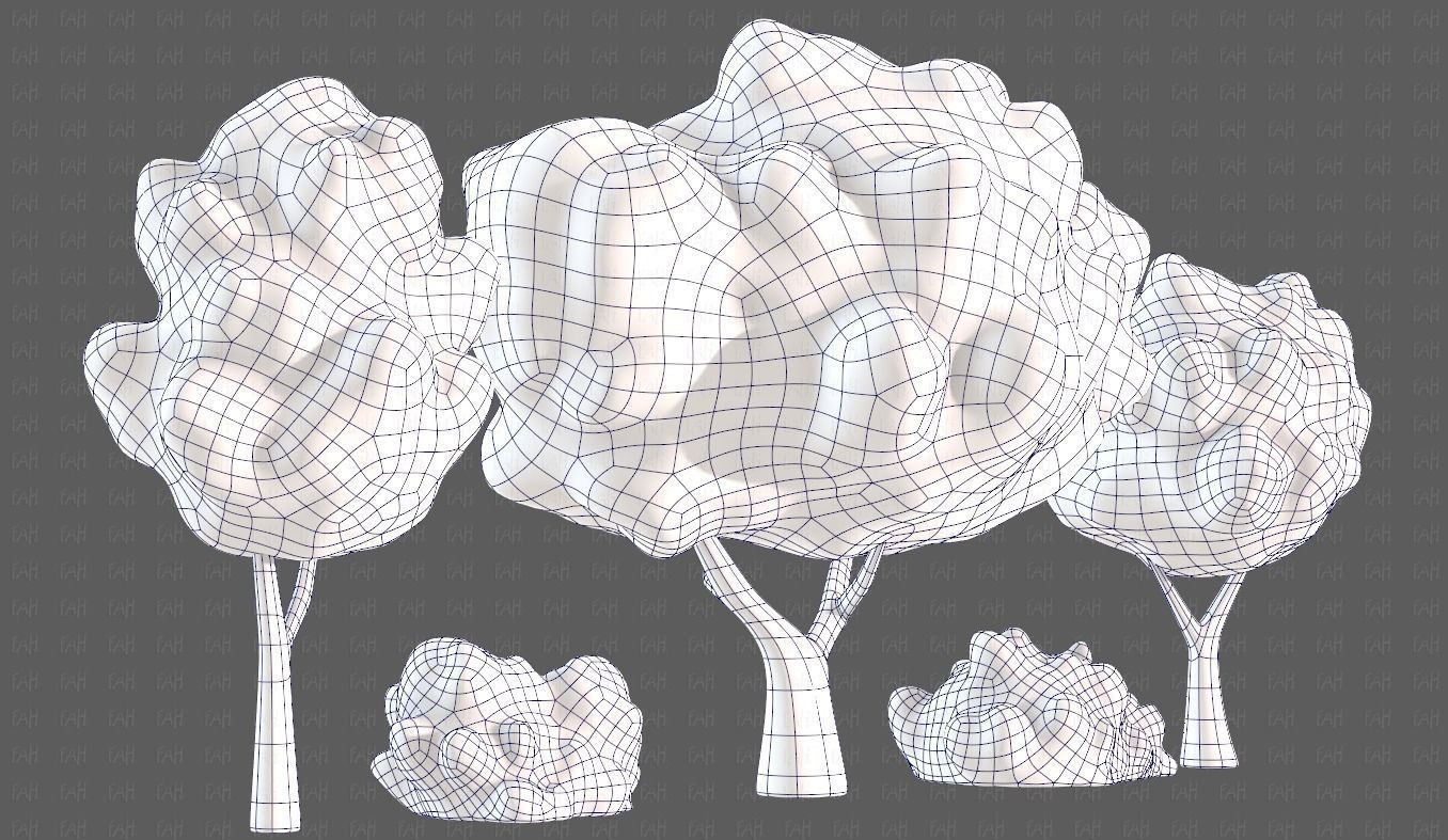 3D model Trees Cartoon V61 VR / AR / low-poly | CGTrader