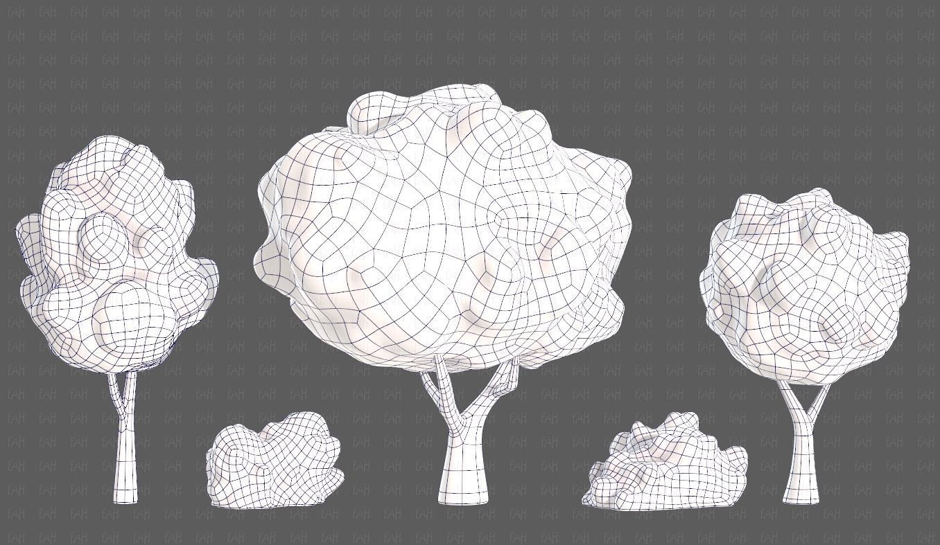 3D model Trees Cartoon V61 VR / AR / low-poly | CGTrader