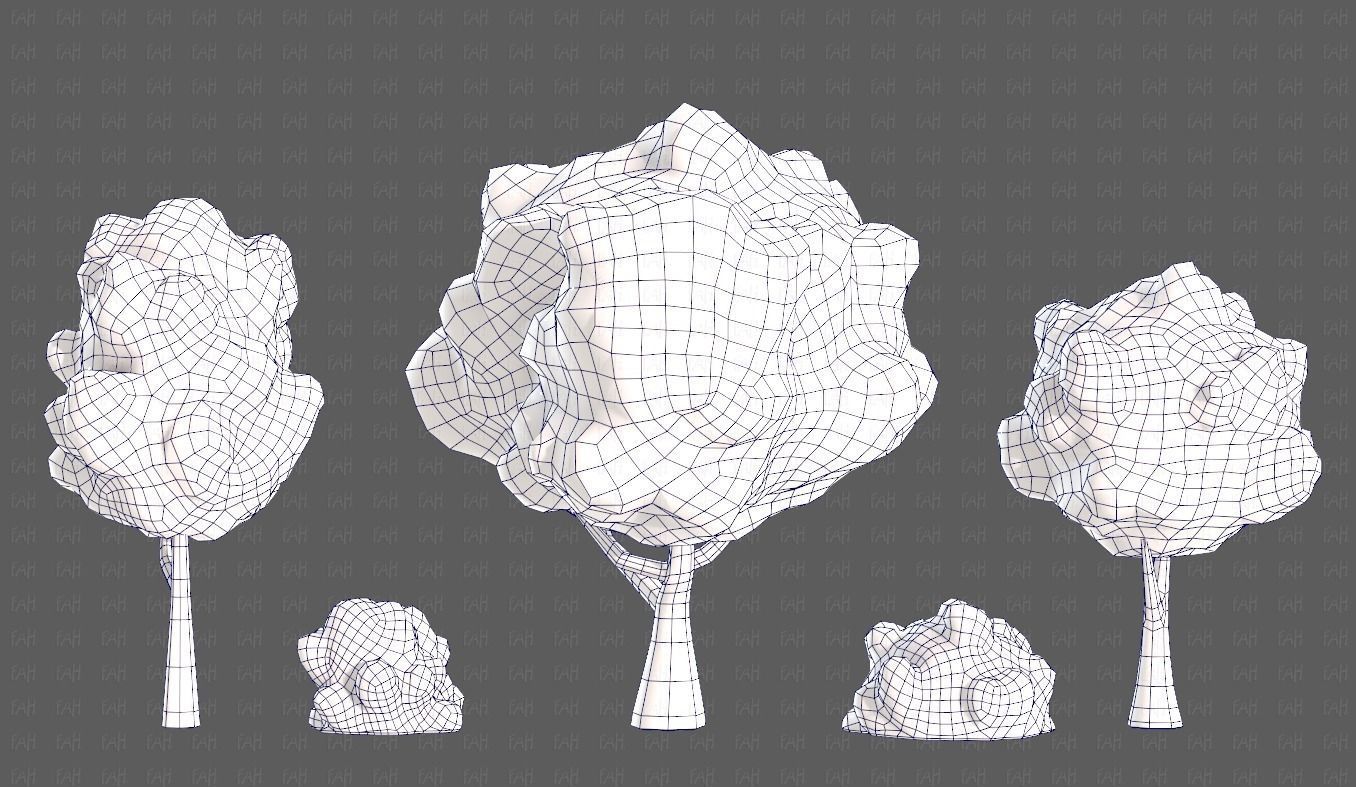 3D model Trees Cartoon V61 VR / AR / low-poly | CGTrader