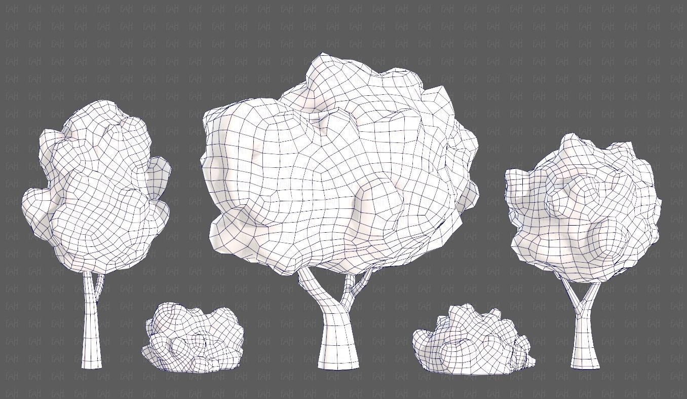 3D model Trees Cartoon V61 VR / AR / low-poly | CGTrader