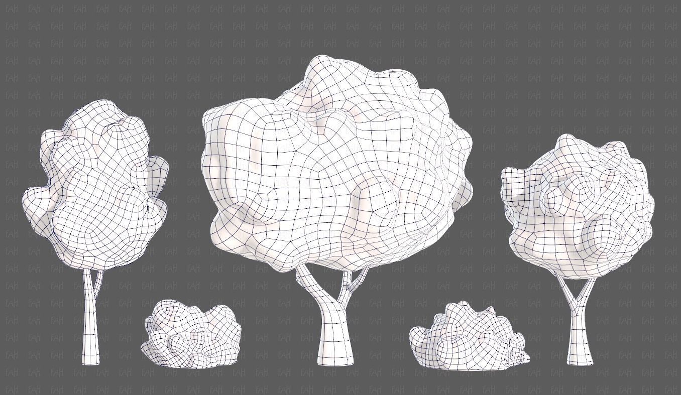 3D model Trees Cartoon V61 VR / AR / low-poly | CGTrader