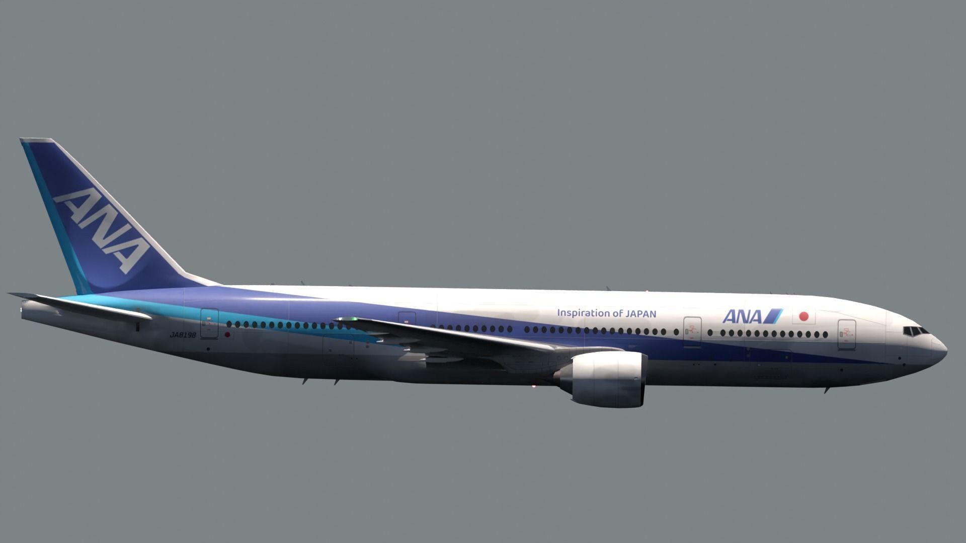 ANIMATED Boeing 777-200ER - ANA Livery 3D model animated | CGTrader