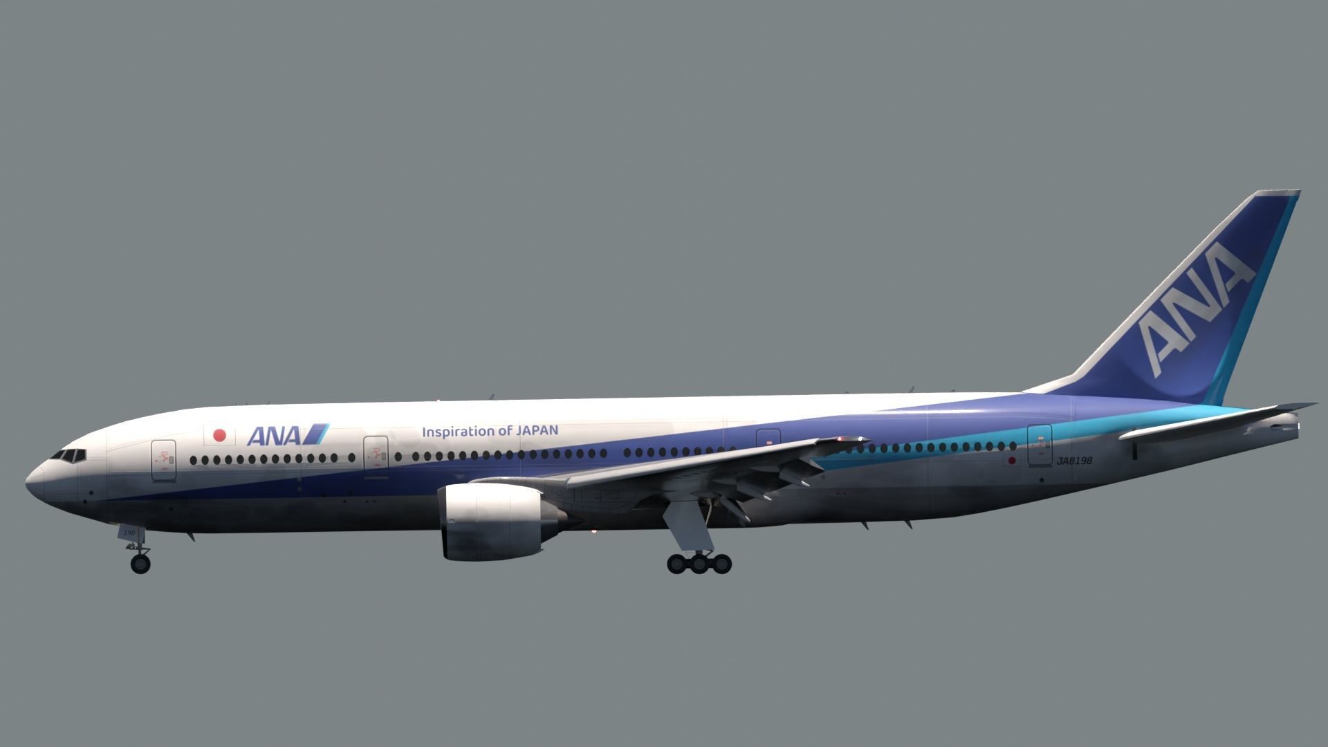 ANIMATED Boeing 777-200ER - ANA Livery 3D model animated | CGTrader