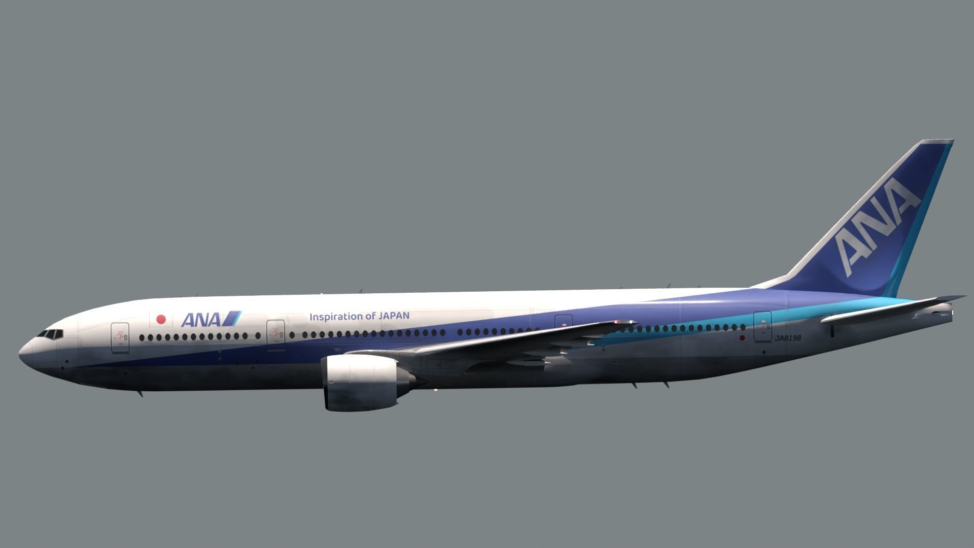 ANIMATED Boeing 777-200ER - ANA Livery 3D model animated | CGTrader