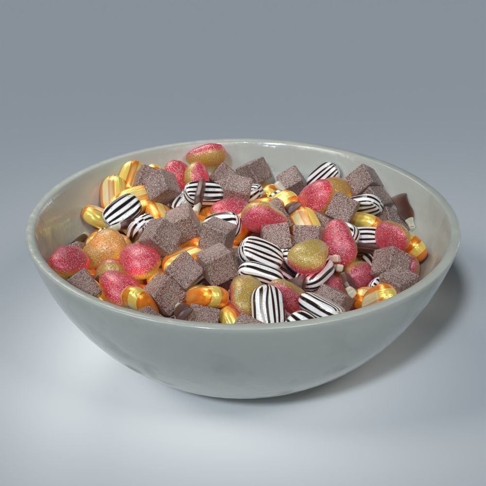 Bowl of Sweets and Candies free VR / AR / low-poly 3D model | CGTrader