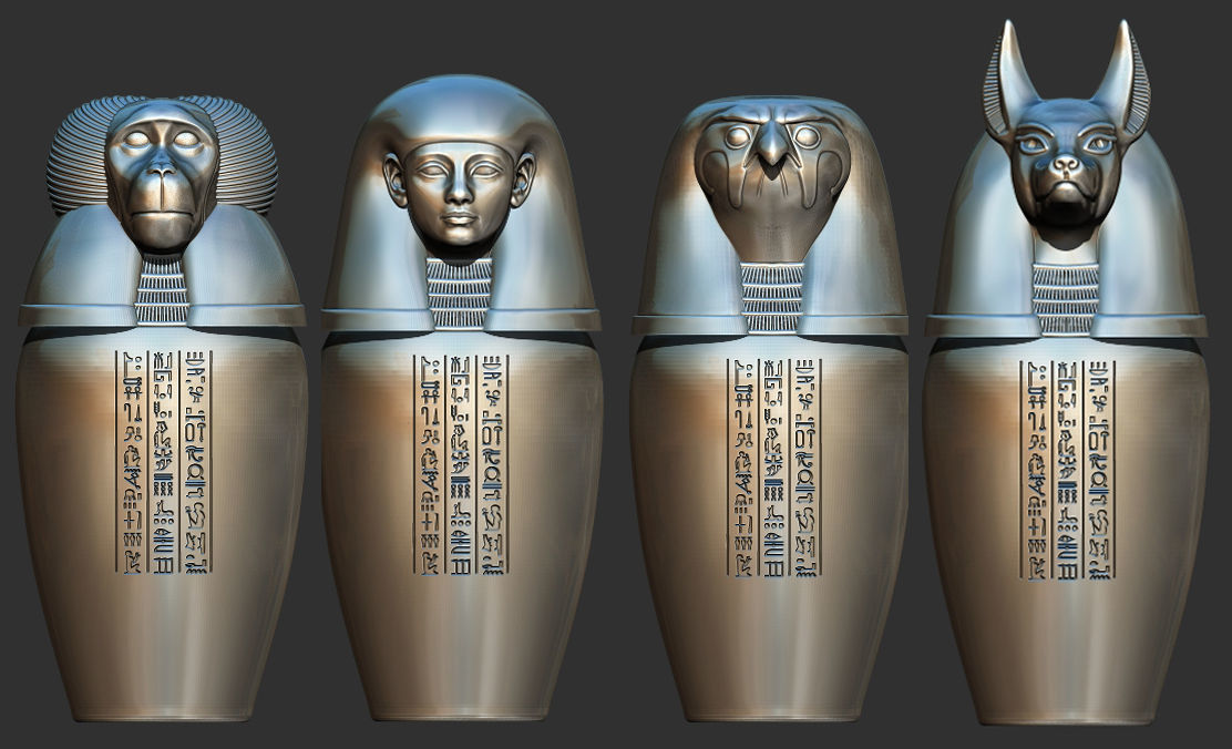 Ancient Egyptian Canopic Jars 3D Printable model 3D model 3D printable ...