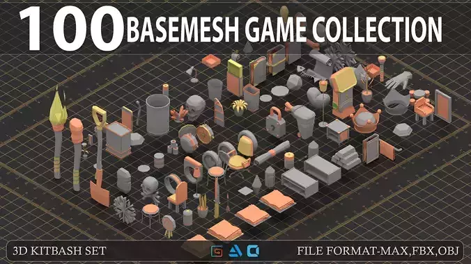 100 Basemesh Game Collection free 3D model | CGTrader