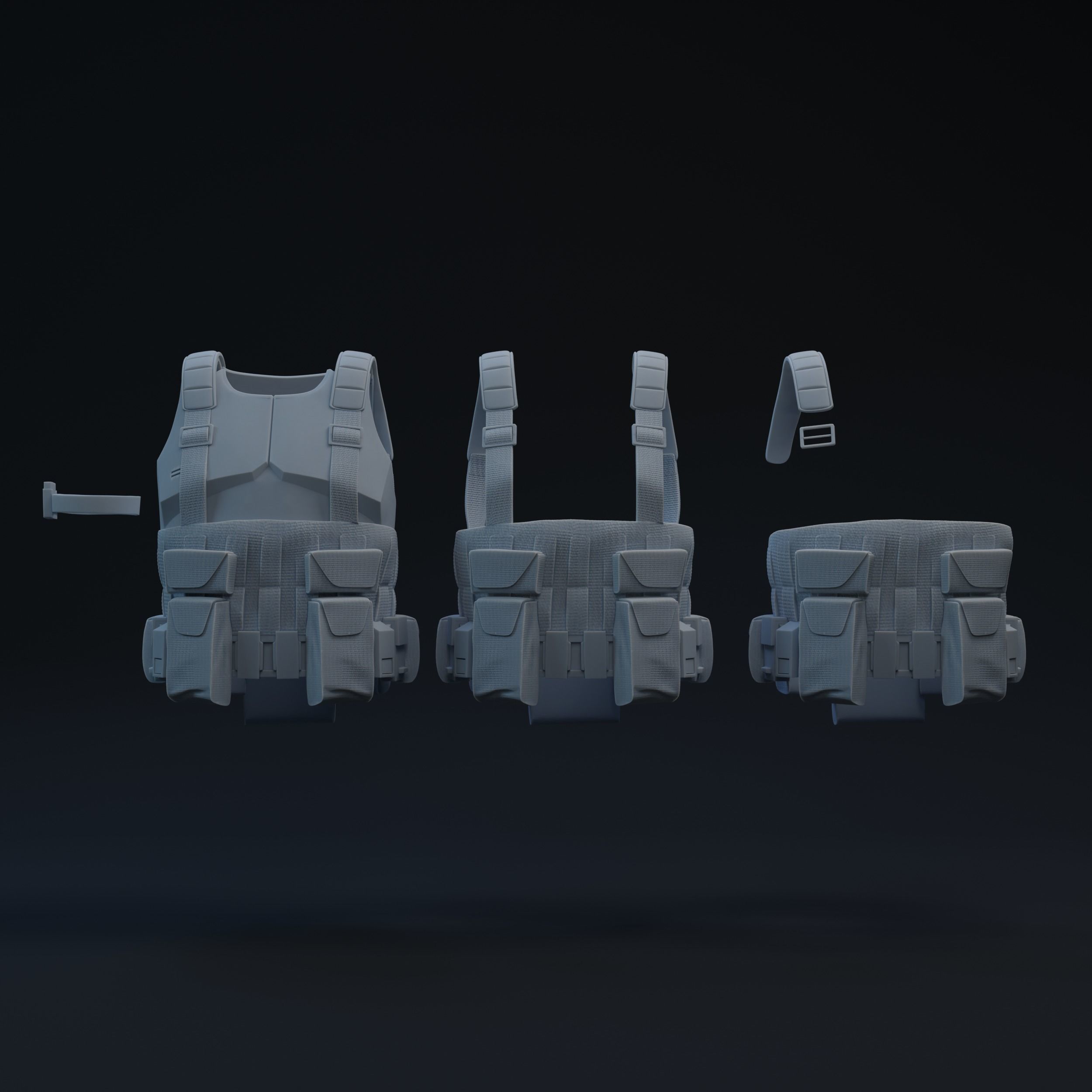 Firefall Chest Rig One-Twelfth Scale 3D Print Files 3D model 3D ...