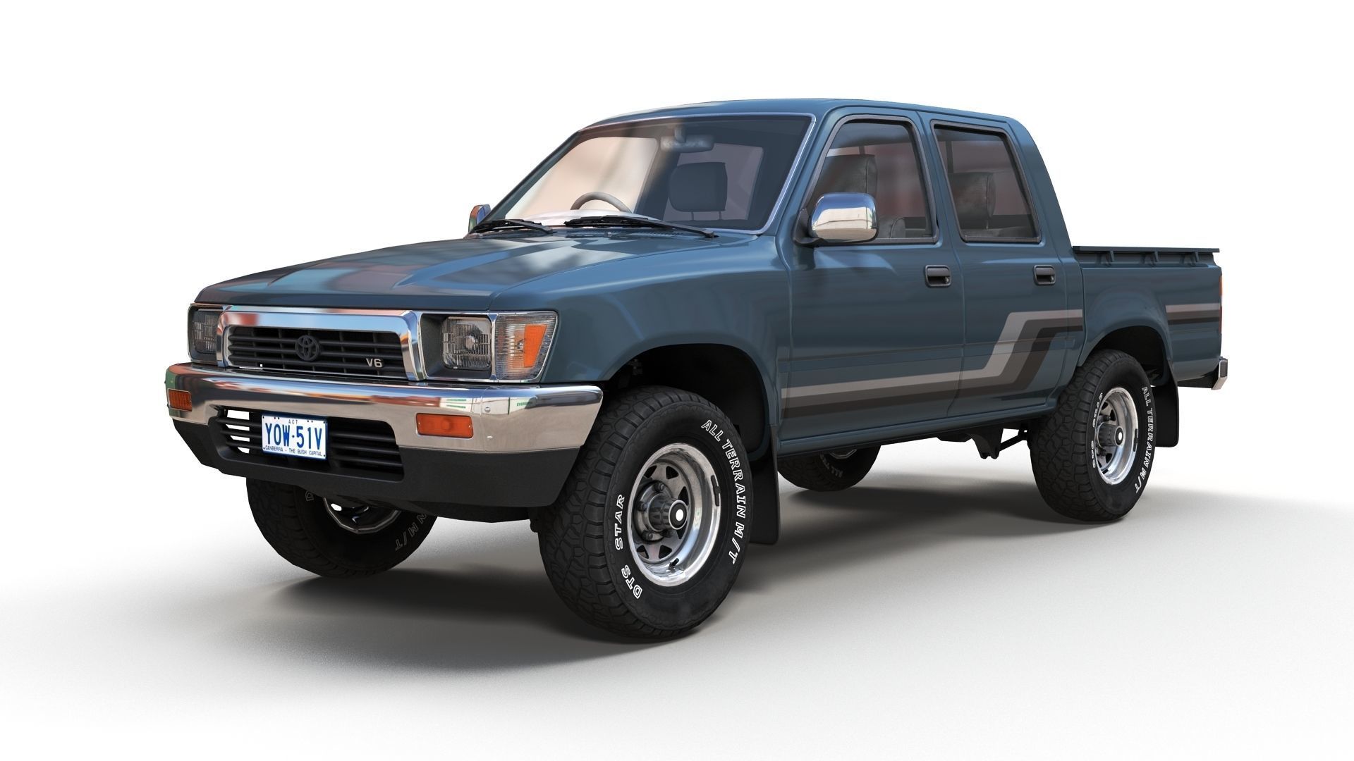 3D model Toyota Hilux 4 door pickup VR / AR / low-poly | CGTrader