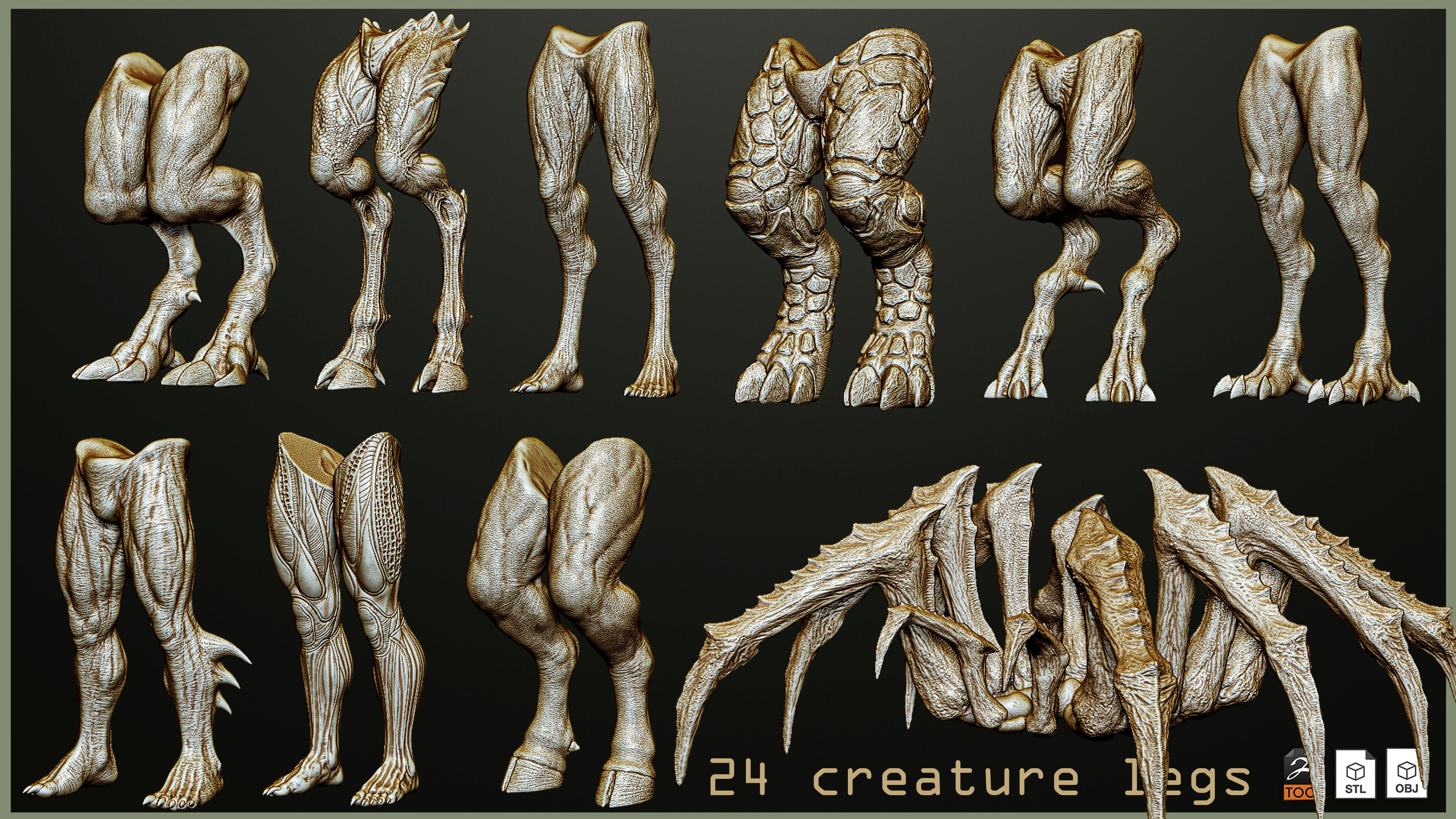 24 Creature Monster Demon Legs 3D model | CGTrader