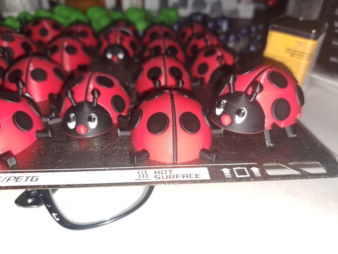 Articulated Ladybug AND Micro Ladybug Magnet 3D model 3D printable ...