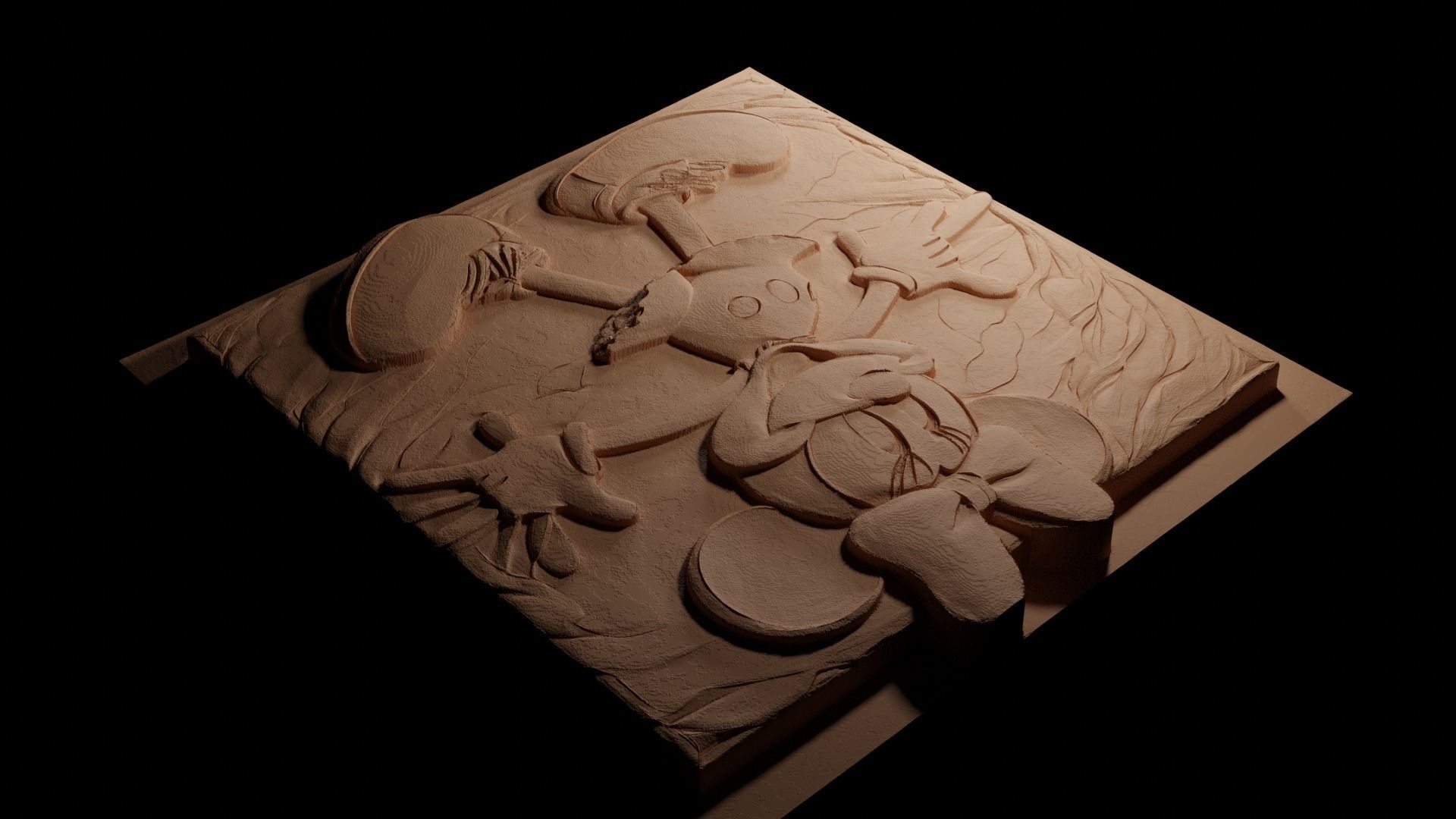 Minnie Mouse CNC 3d Print High Relief Sand Casting 3D model 3D ...