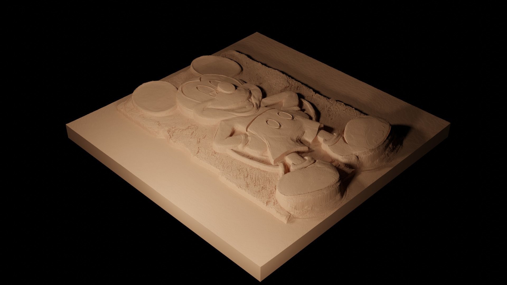 Mickey Mouse CNC 3d Print High Relief Sand Casting 3D model 3D ...