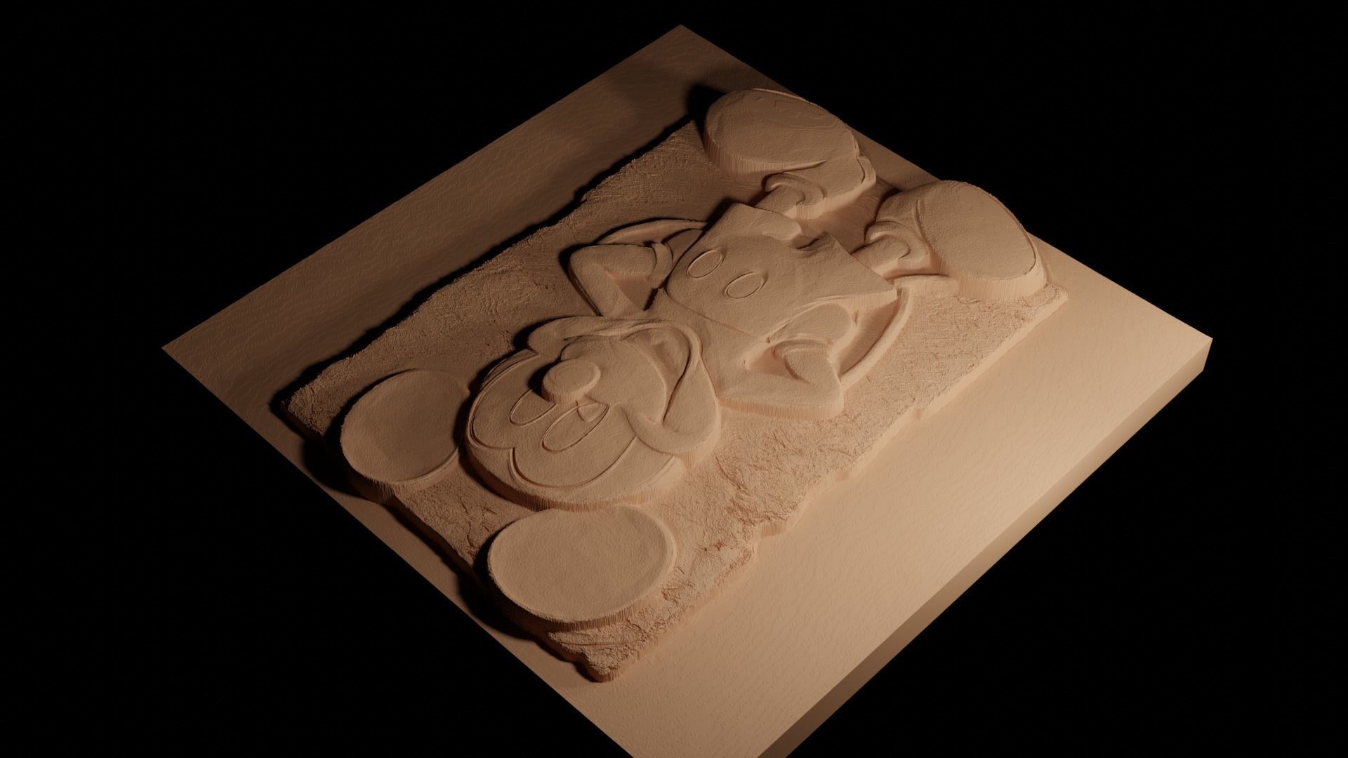 Mickey Mouse CNC 3d Print High Relief Sand Casting 3D model 3D ...