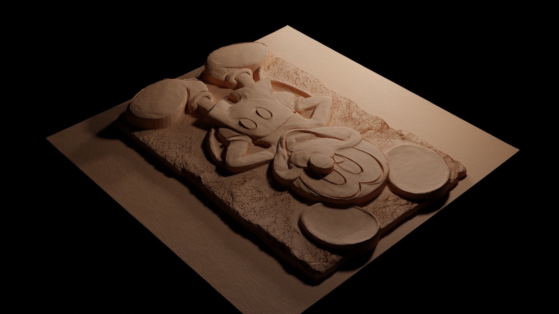 Mickey Mouse CNC 3d Print High Relief Sand Casting 3D model 3D ...