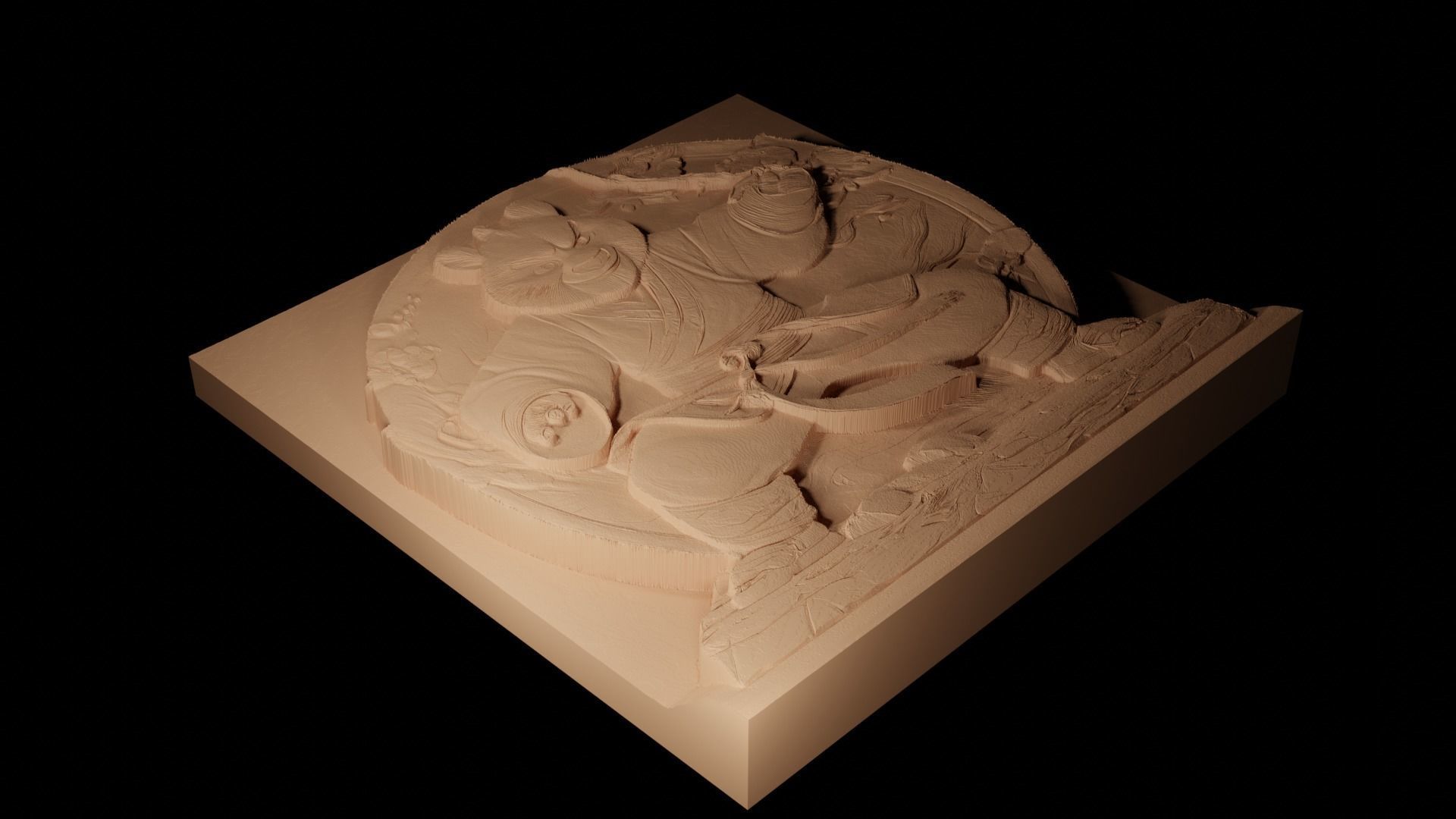 Master Shifu Kung Fu Panda CNC 3d Print High Relief Sand Casting 3D ...