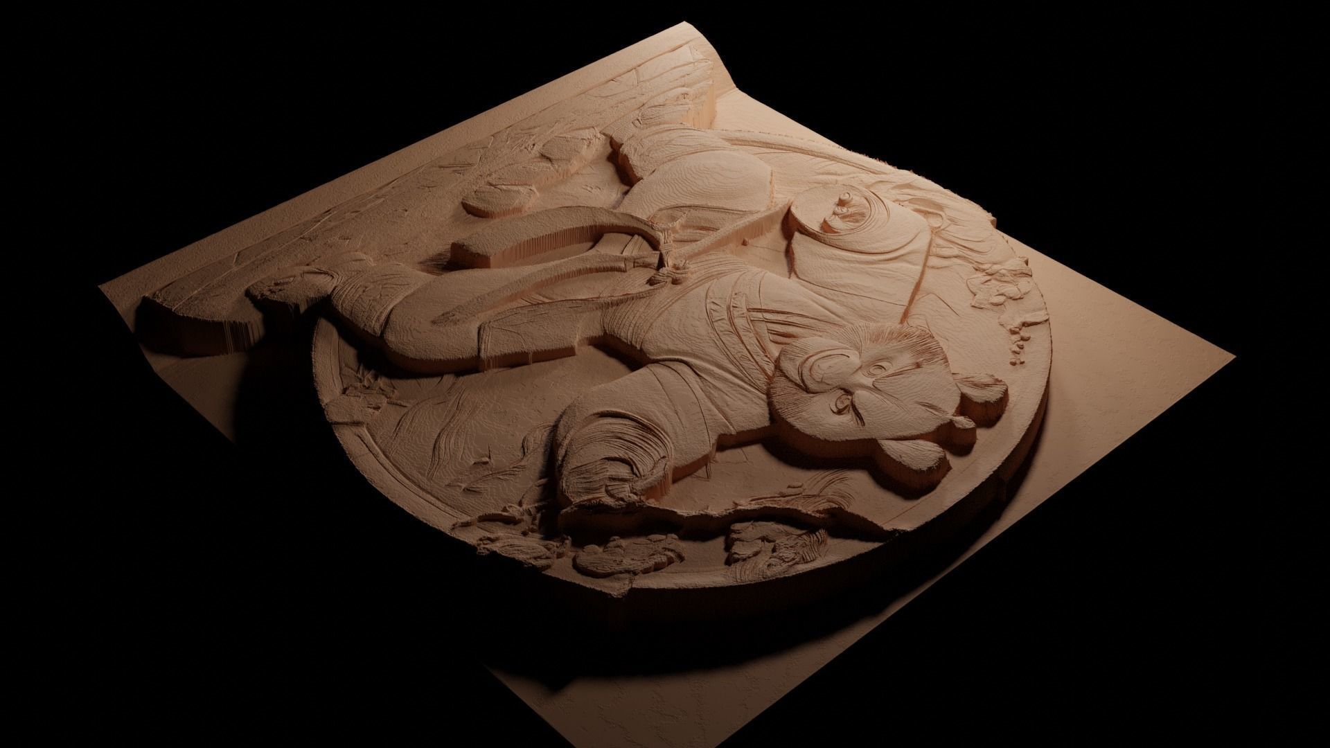 Master Shifu Kung Fu Panda CNC 3d Print High Relief Sand Casting 3D ...