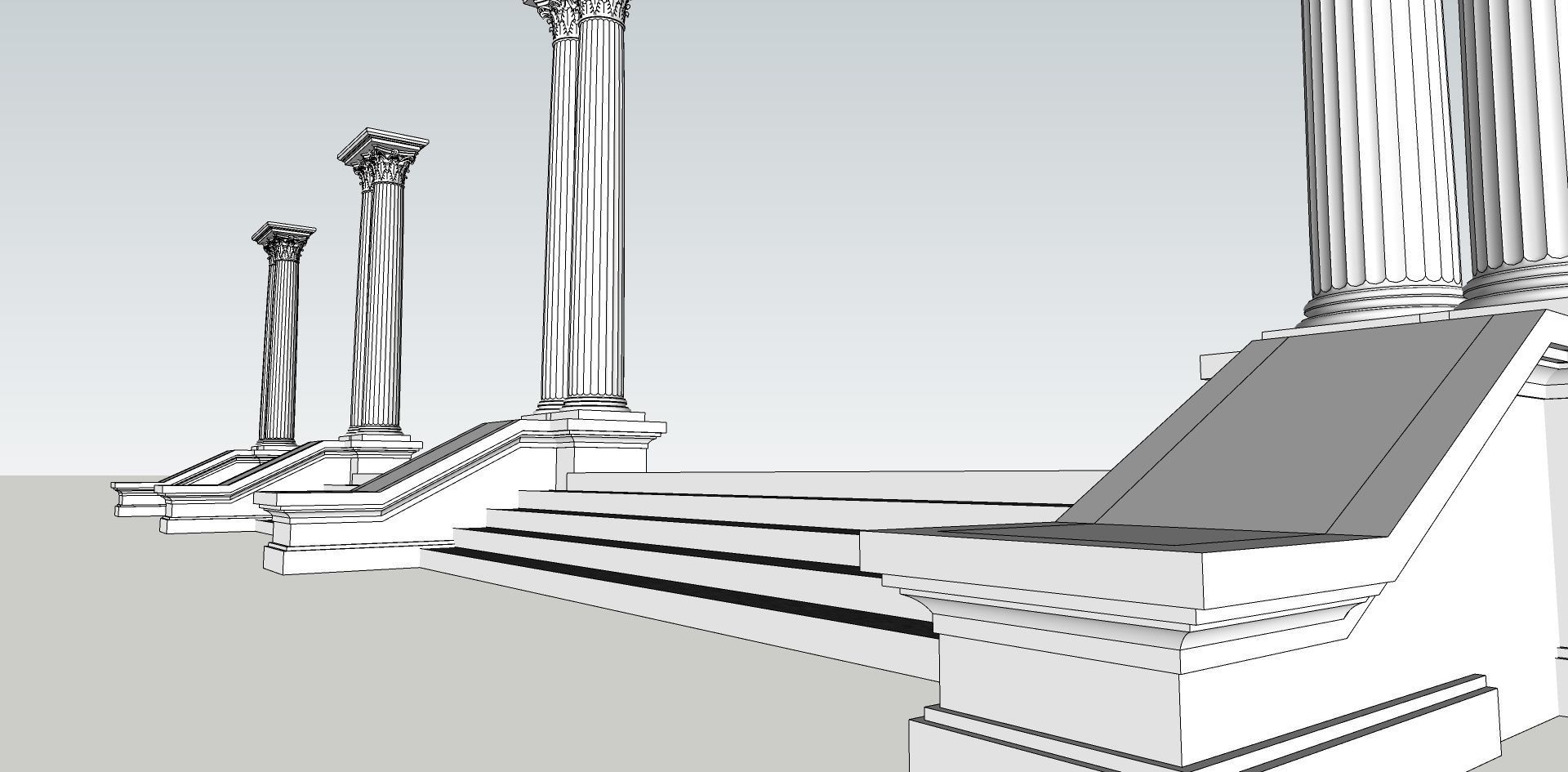 classical columns 3d sketchup model 3D model | CGTrader