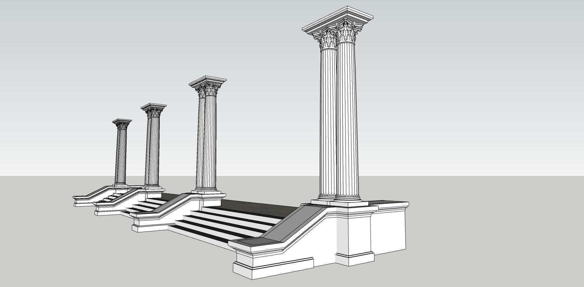 classical columns 3d sketchup model 3D model | CGTrader