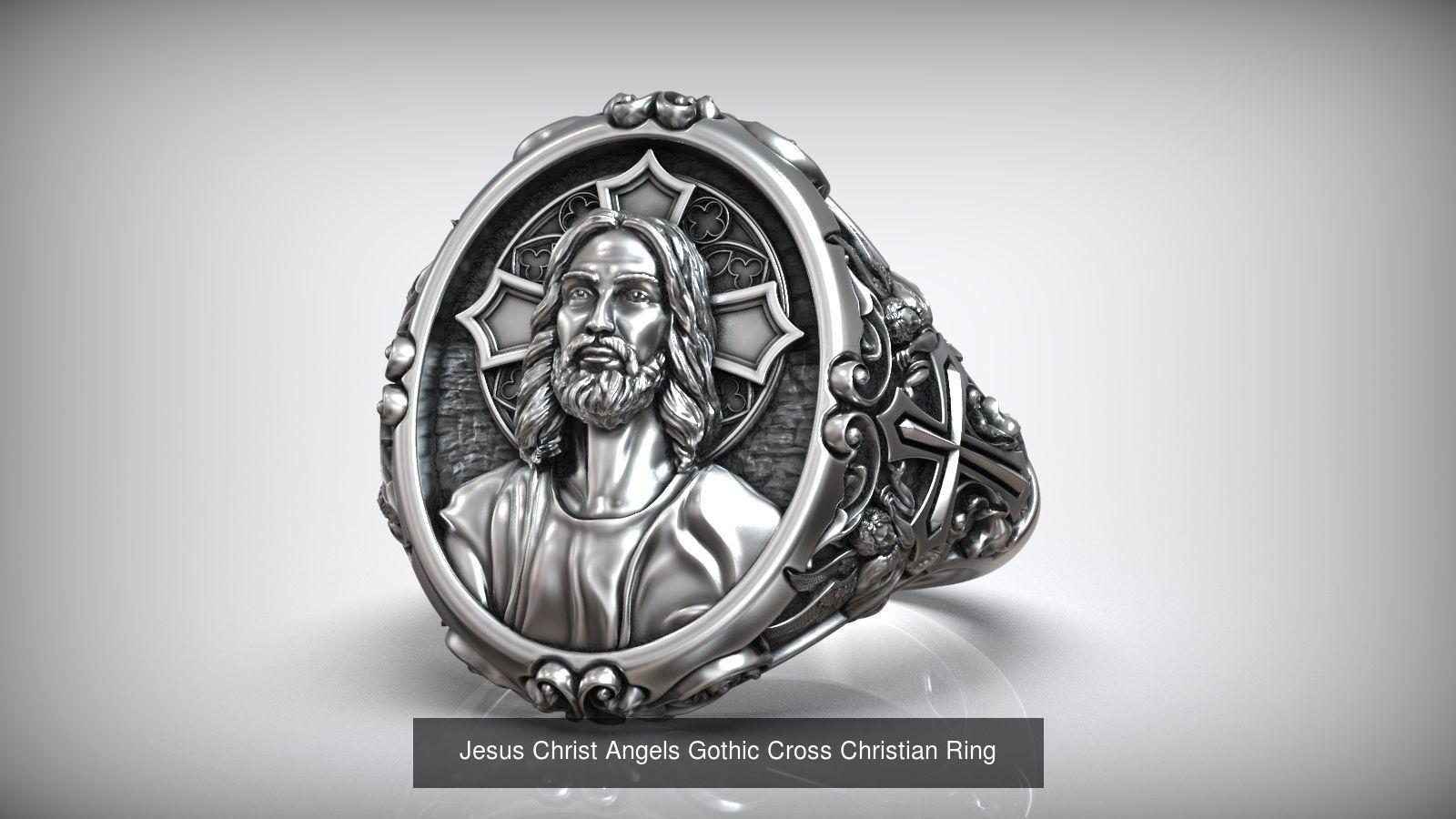 Saint Joseph and Virgin Mary and Jesus Christ Christian Rings 3D Model ...